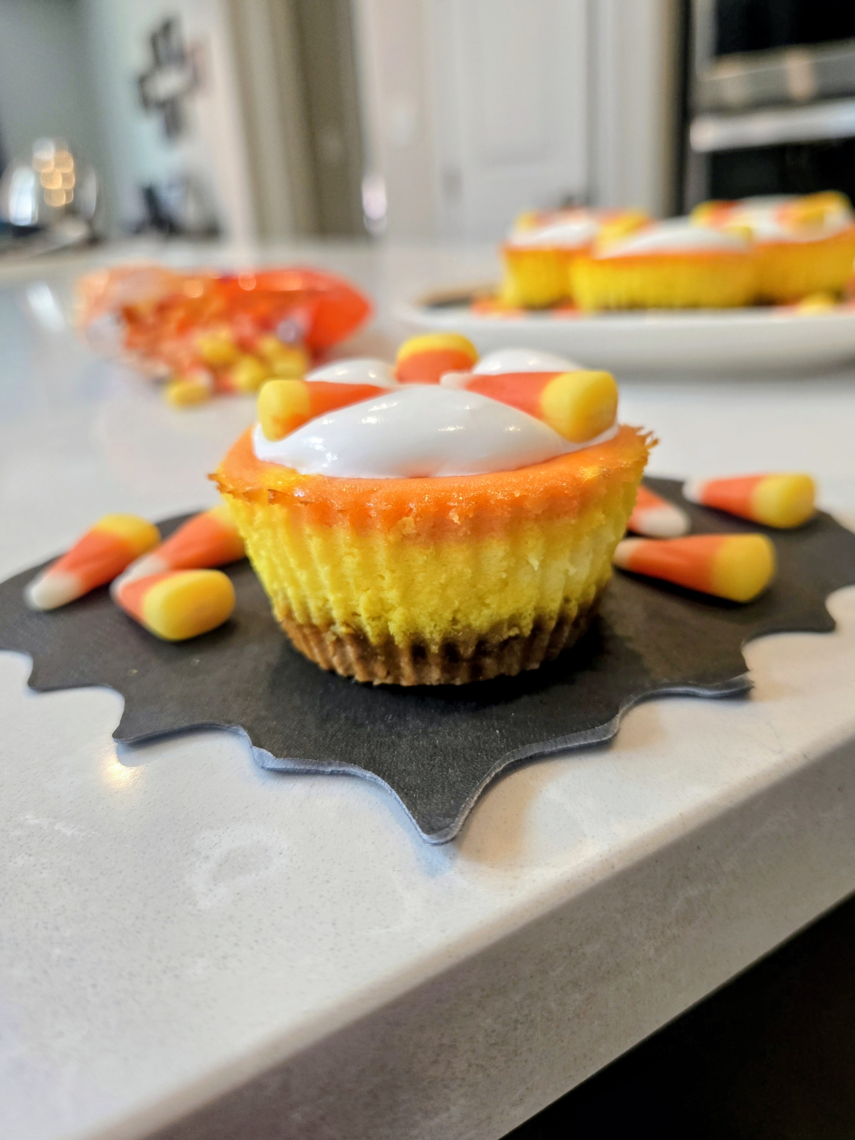 Mini Candy Corn Cheesecakes – Kate Bakes Cakes